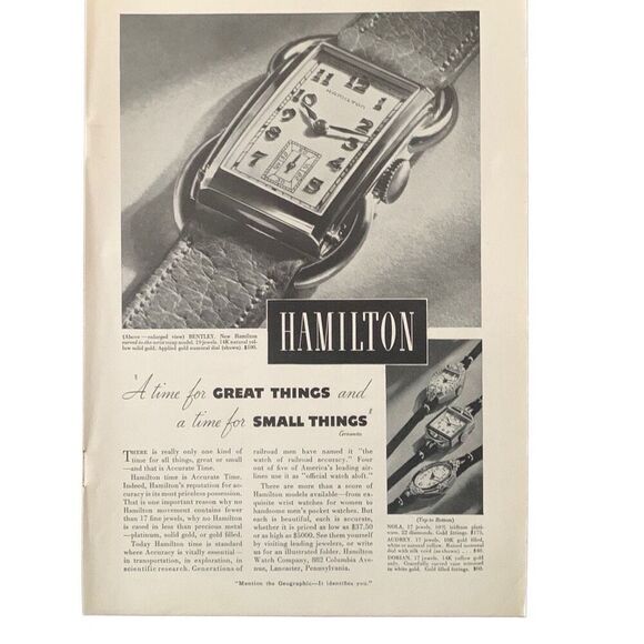 Hamilton | Accents | Vintage 938hamilton Great Things Small Things Ad ...